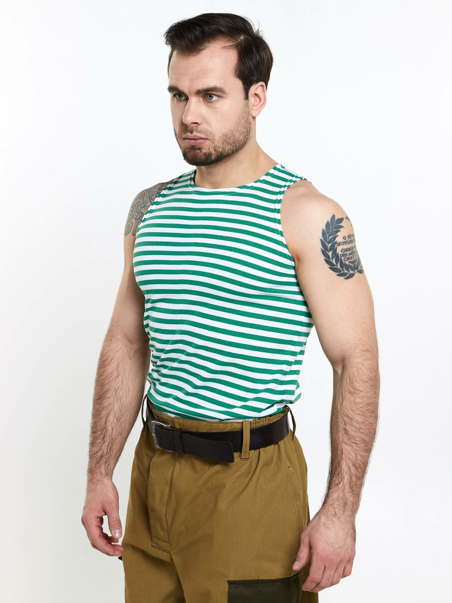 Майка тельняшка зеленая (58)