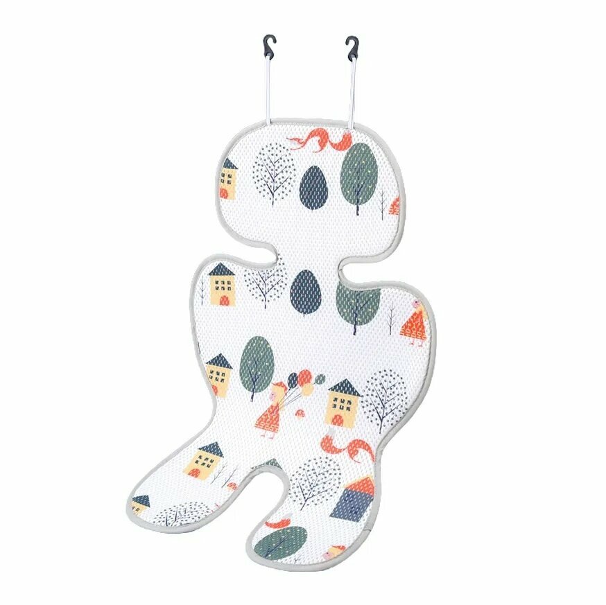 Охлаждающий коврик для детского автокресла, подушка-вкладыш в коляску с 3D-дышащей сеткой, подходит для колясок, автокресла, стульчика для кормления, люльки, качелей