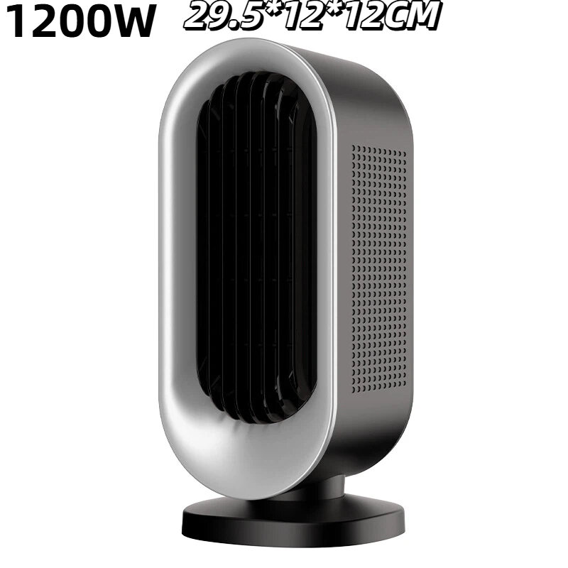 Настольный PTC тепловентилятор 1200Вт, бесшумный, с терморегулятором, 2 скорости, для дома, офиса и спальни
