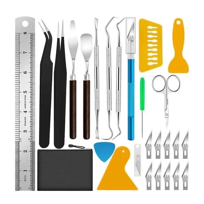 25 шт. набор инструментов для рукоделия, инструменты для прополки модели, аксессуары для плоттера, крючок, пинцет, шпатель для ремонта зданий