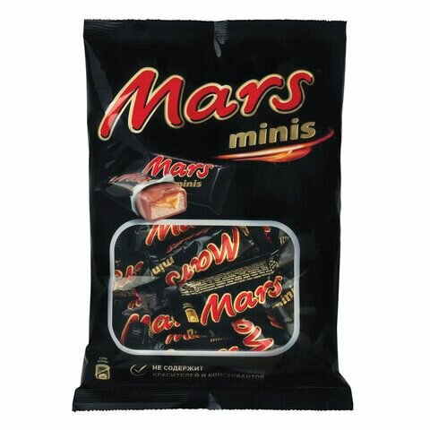 5 шт. Батончики шоколадные мини MARS "Minis" с нугой и карамелью в молочном шоколаде, 182 г, 2261
