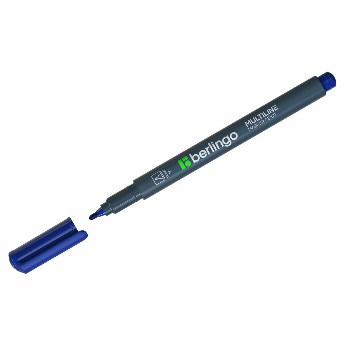 24 шт. Маркер перманентный Berlingo "Multiline PE100" синий, пулевидный, 1мм