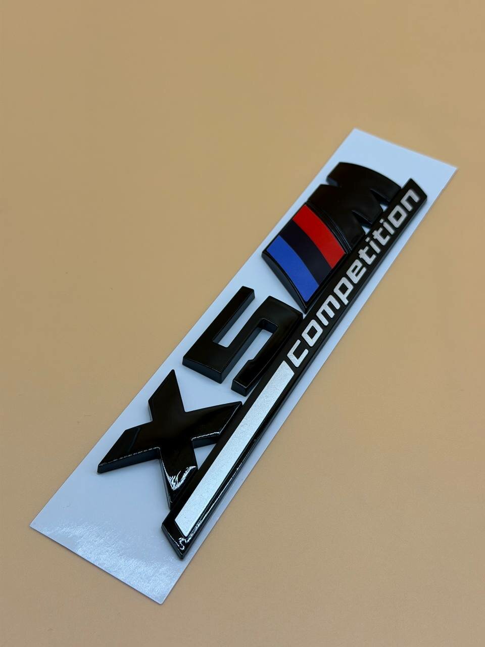 Шильдик на багажник BMW X5 M Black17см