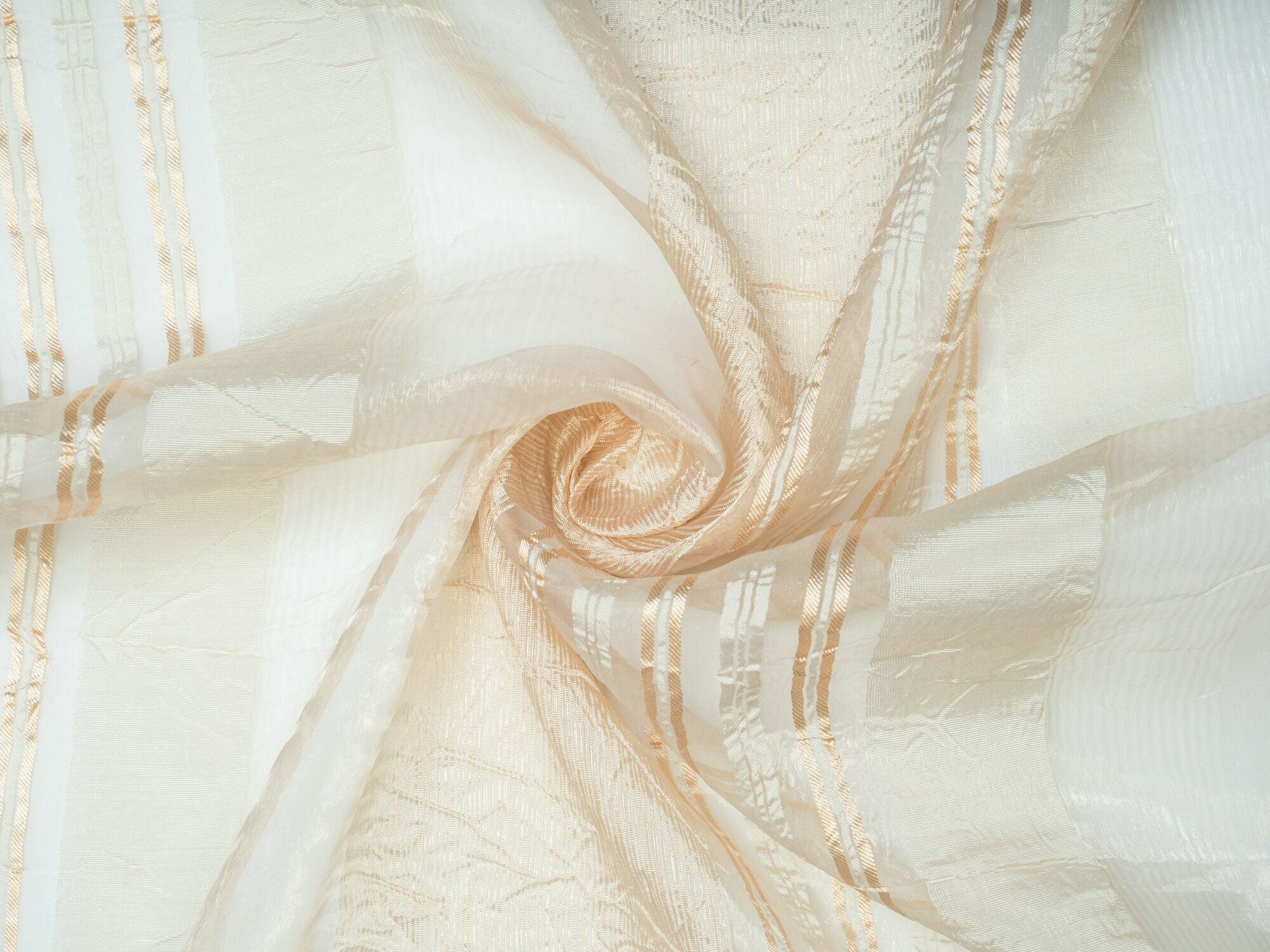 Ткань на отрез для шитья тюля органза BIANS HINT CRASH р-р 500х285 см цвет бежевый