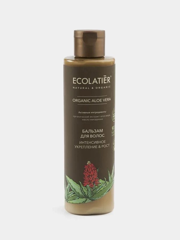 Бальзам для волос ECOLATIER GREEN "Интенсивное укрепление&Рост" ORGANIC ALOE VERA, 250 мл