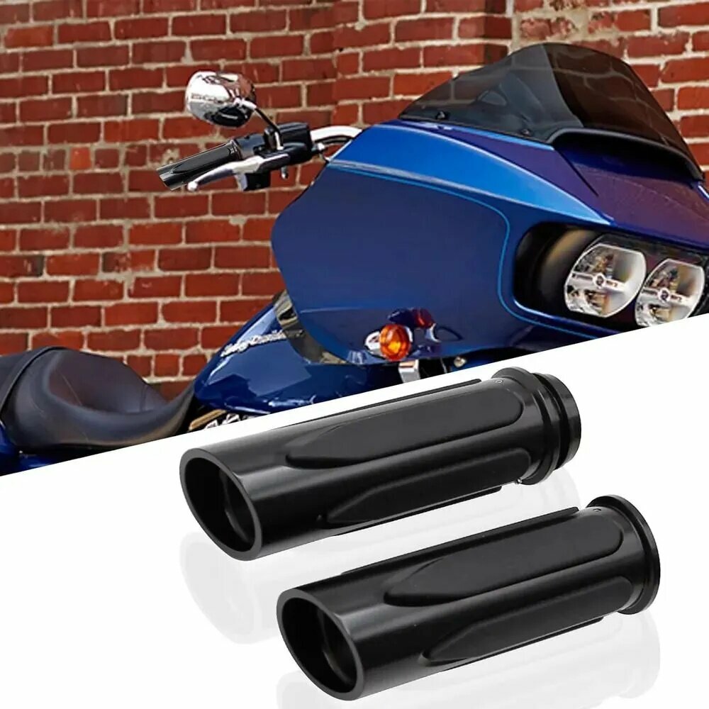 Ручки руля мотоцикла 25 мм, черная нескользящая резина, подходит для Harley, Honda, Yamaha, Suzuki, Kawasaki