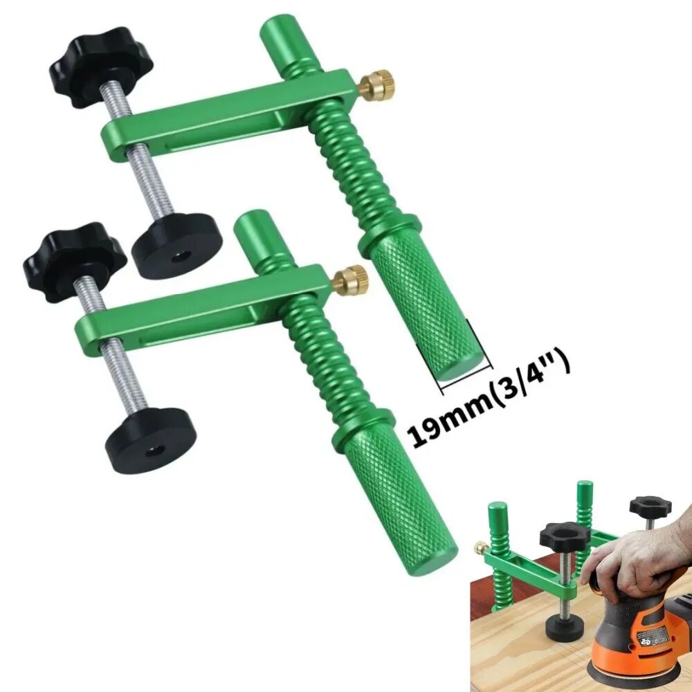 FNICEL, Настольный фиксатор, Алюминий 19/20 мм, Быстрозажимные настольные фиксаторы 1/2 шт, Зеленый