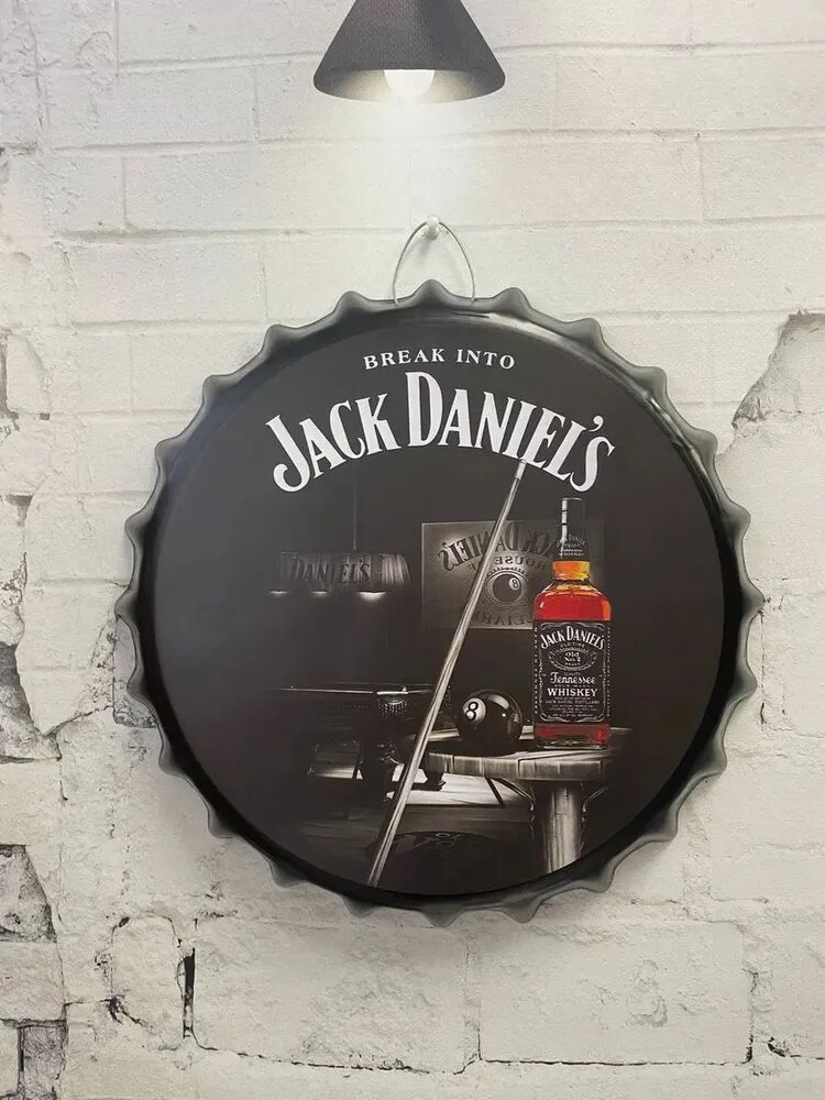 Декор на стену пробка пивная Jack daniels,30cm
