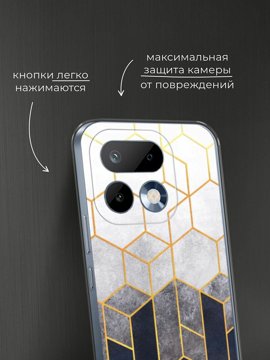 Чехол на Realme 16 Pro / Реалме 16 Про с принтом Черно-белая мозаика — фото 1