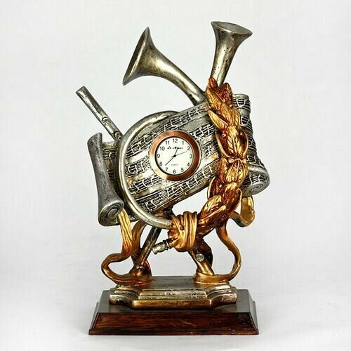 Настольные кварцевые часы La Minor "Ноты с трубой"