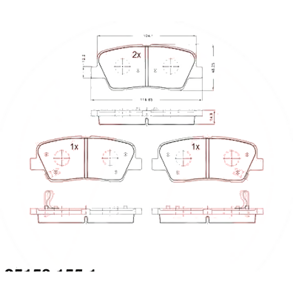 ZIMMERMANN 25153.155.1 (583022MA00 / 583022MA90 / 583022PA70) колодки зад hyu Santa fe (Санта фе) / Sorento (Соренто) 2.4 / 2.0crdi