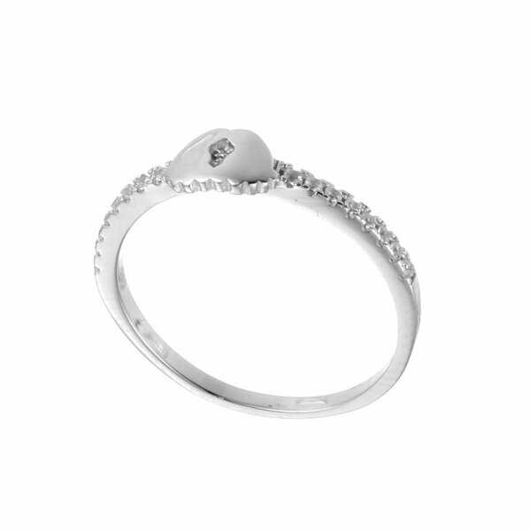 Кольцо, серебро, 925 проба, фианит