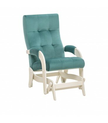 Кресло-маятник Leset Спринг, слоновая кость, ткань велюр, v43 зеленый