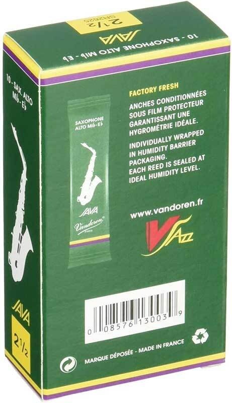 Трости для саксофона Альт Vandoren SR2625 JAVA №2,5, 10шт. — фото 1