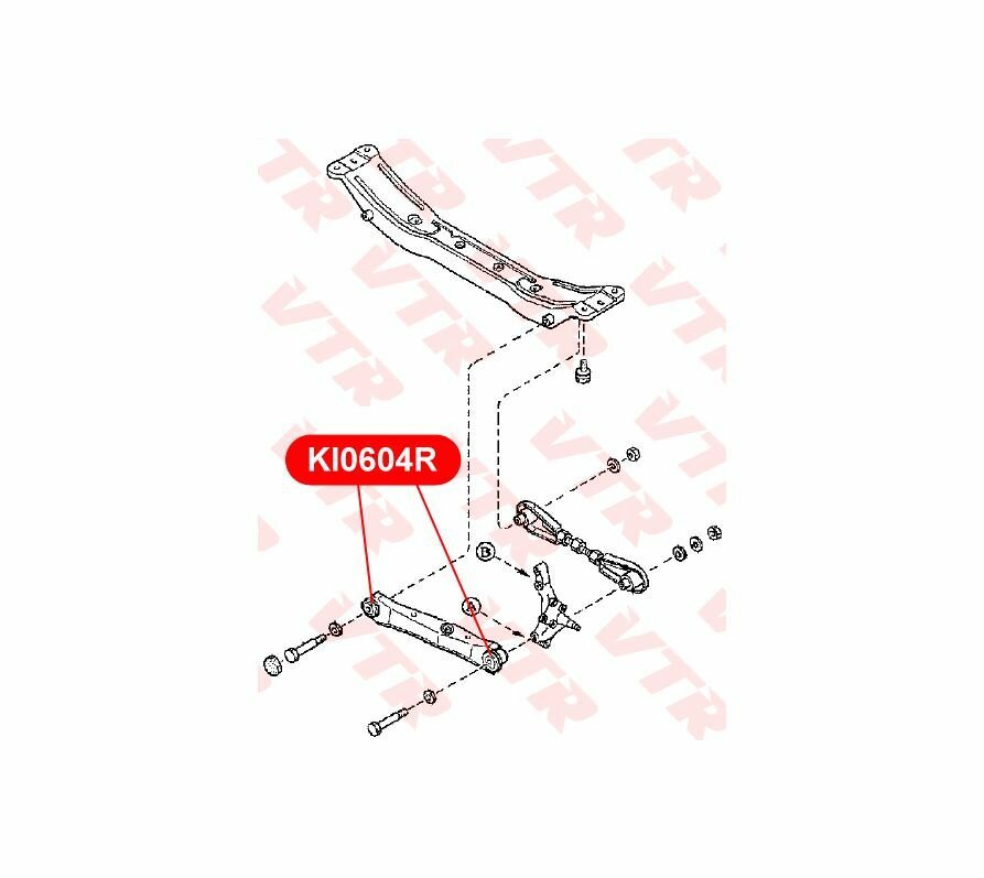 Сайлентблок VTR KI0604R, для задней подвески