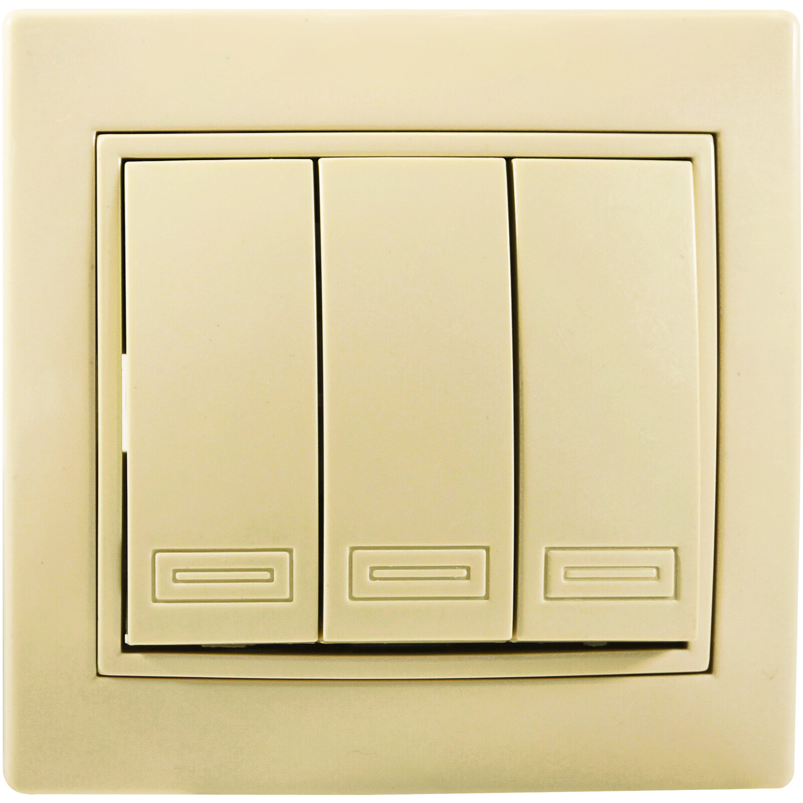 Выключатель трёхклавишный, для скрытой установки бежевый Jilion(Джилион)