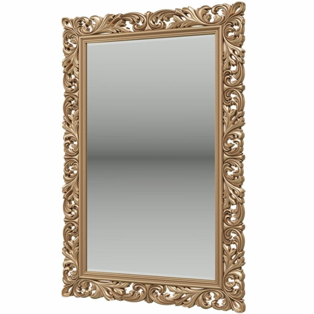 Зеркало Нова, квадратное, для ванной, дерево, 160x108см, золотое