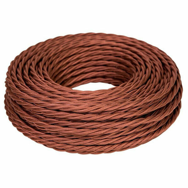 Провод ретро витой МезонинЪ 3х1,5 мм2 коричневый (10м)