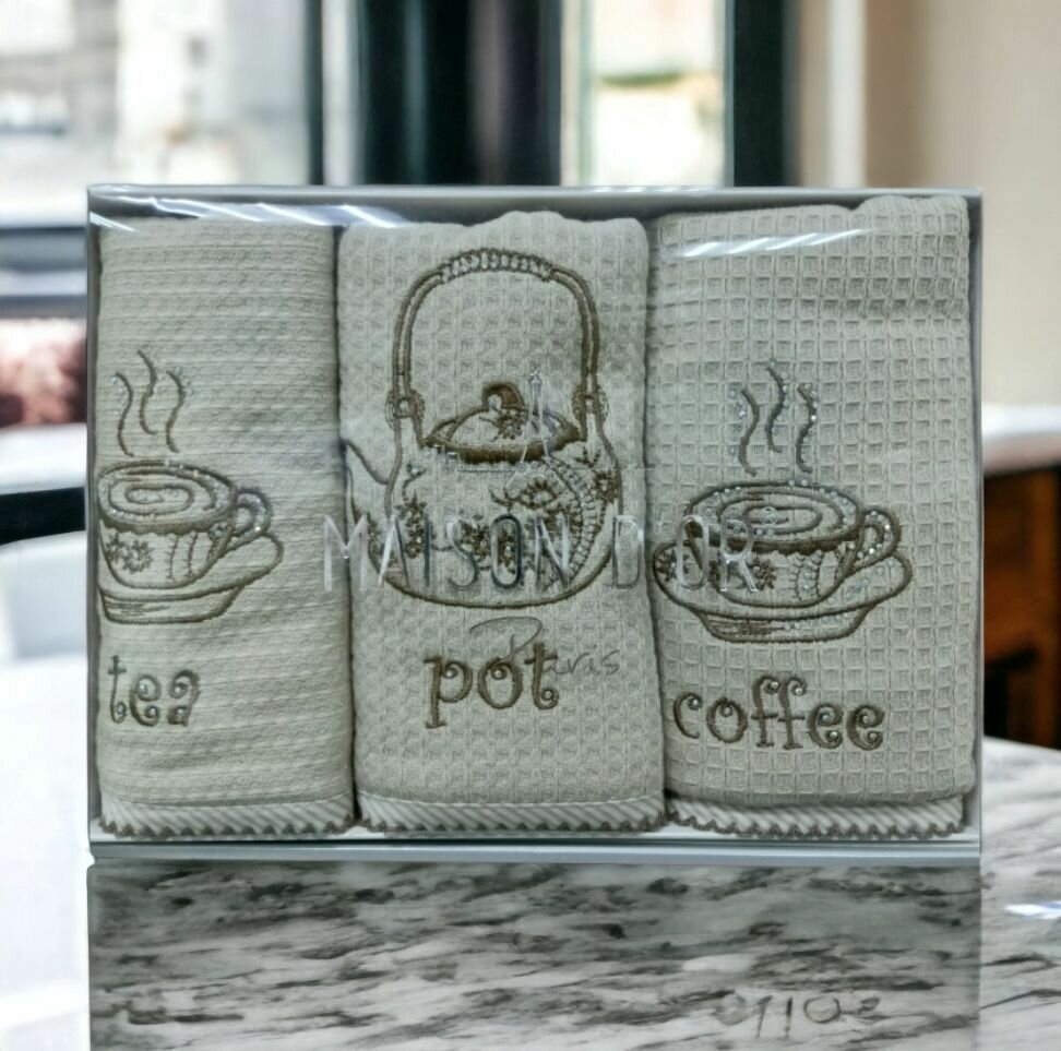 Комплект кухонных полотенец Maison Dor Coffee Dor 3 шт. 40*70 беж