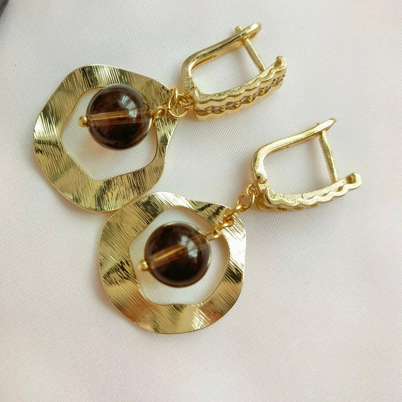 Серьги, раухтопаз