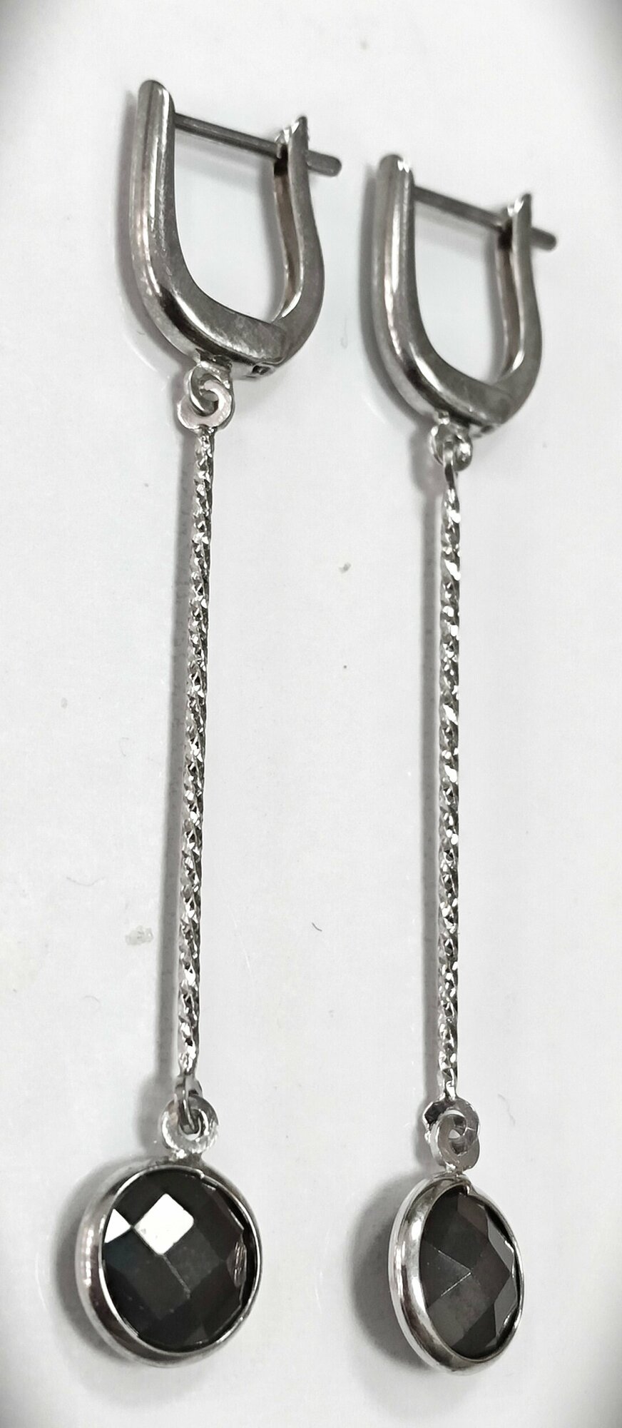 Серьги с подвесками, серебро, 925 проба, родирование, шпинель синтетическая