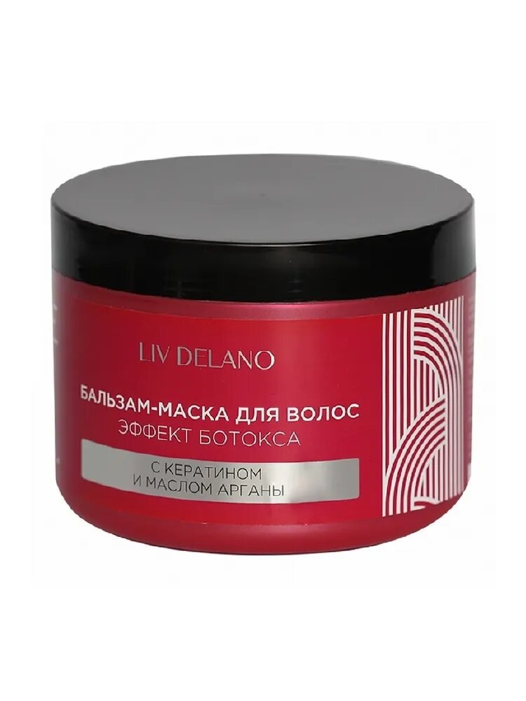 Liv Delano Бальзам для волос Маска LOVE MY HAIR Эффект ботокса с кератином и маслом арганы, 500 мл