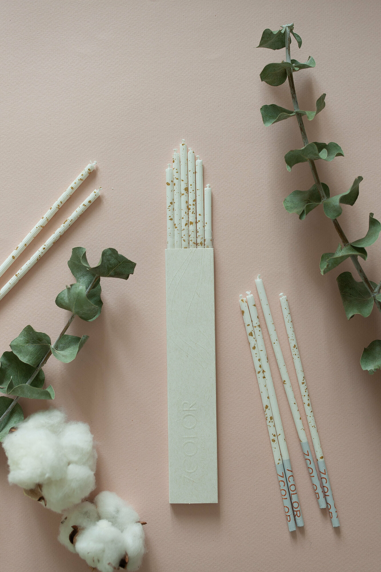 Набор свечей в торт "Мрамор" рельеф, 6 штук, цвет белый, золотой, свечи на день рождения