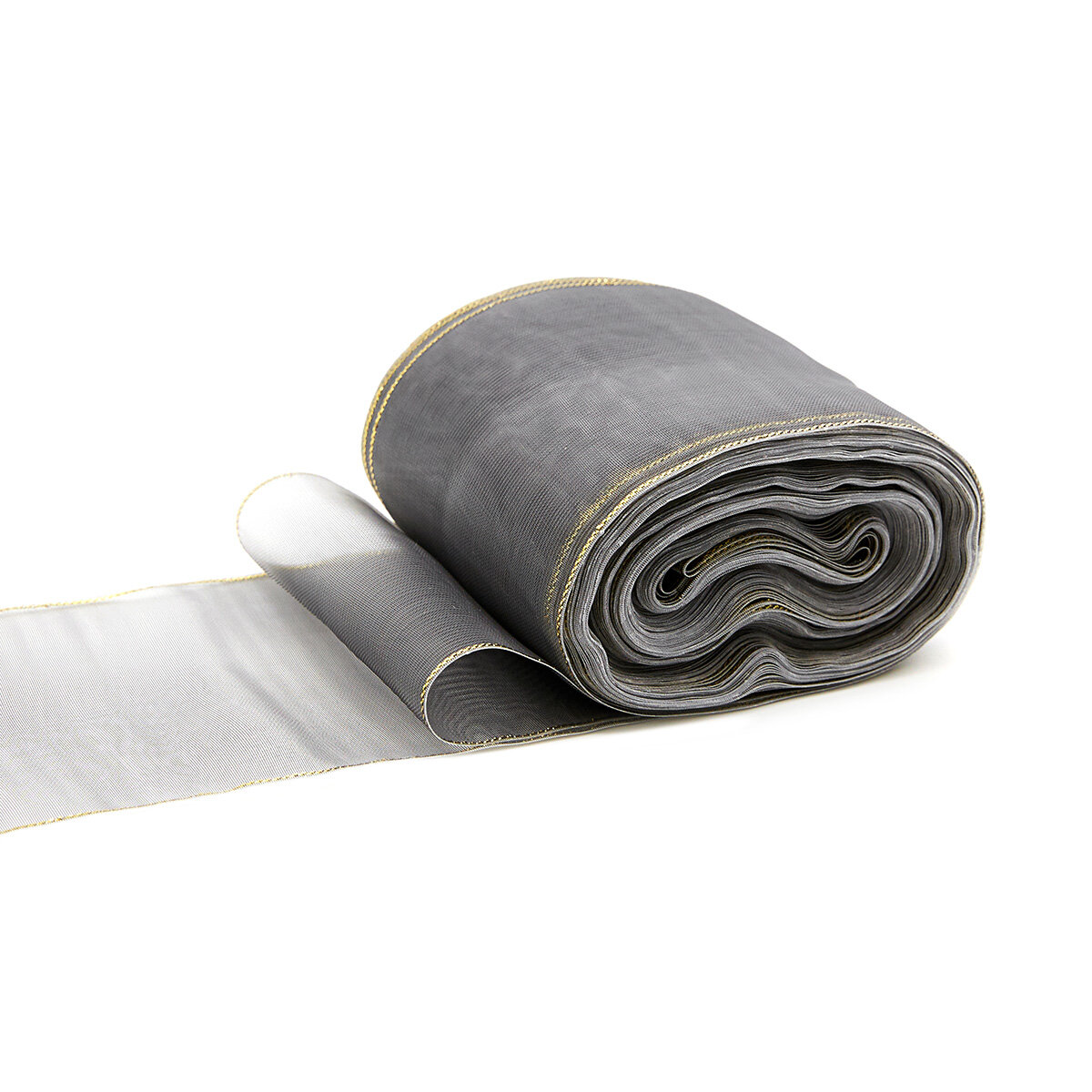 Лента органза с метанитью, Красная лента, С3651Г17, 80мм*25м (42 графит)