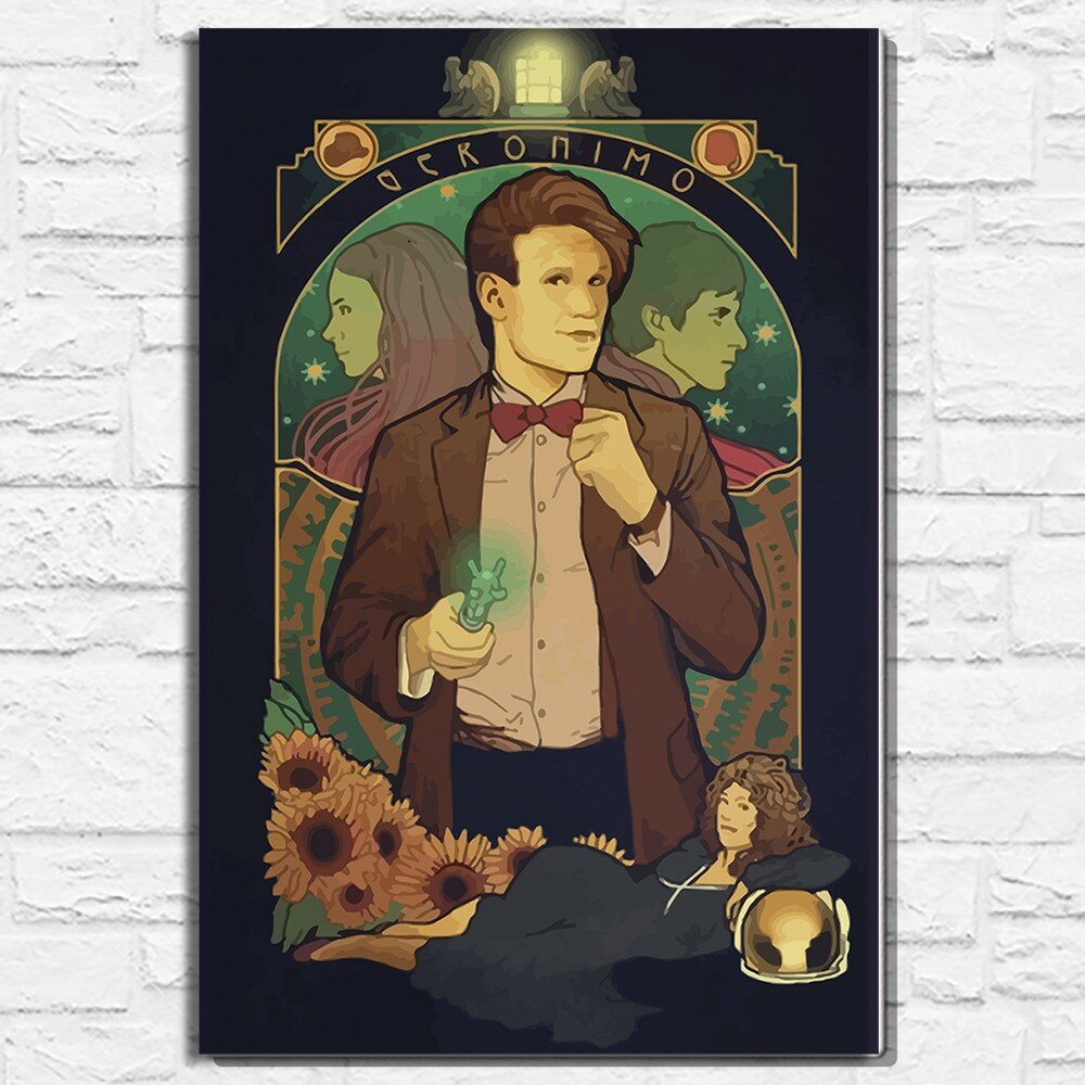 Картина по номерам на холсте сериал Доктор кто (тардис, одинадцатый) - 14027 В 40х60