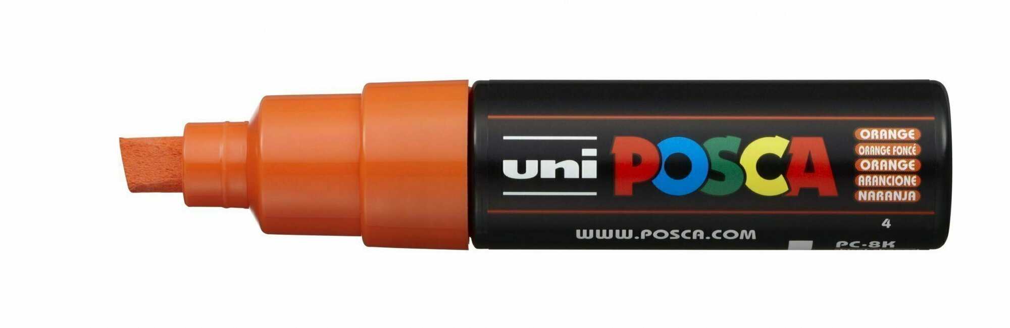 Маркер POSCA PC-8K, оранжевый, до 8.0 мм, скошенный наконечник (номер цвета 4)