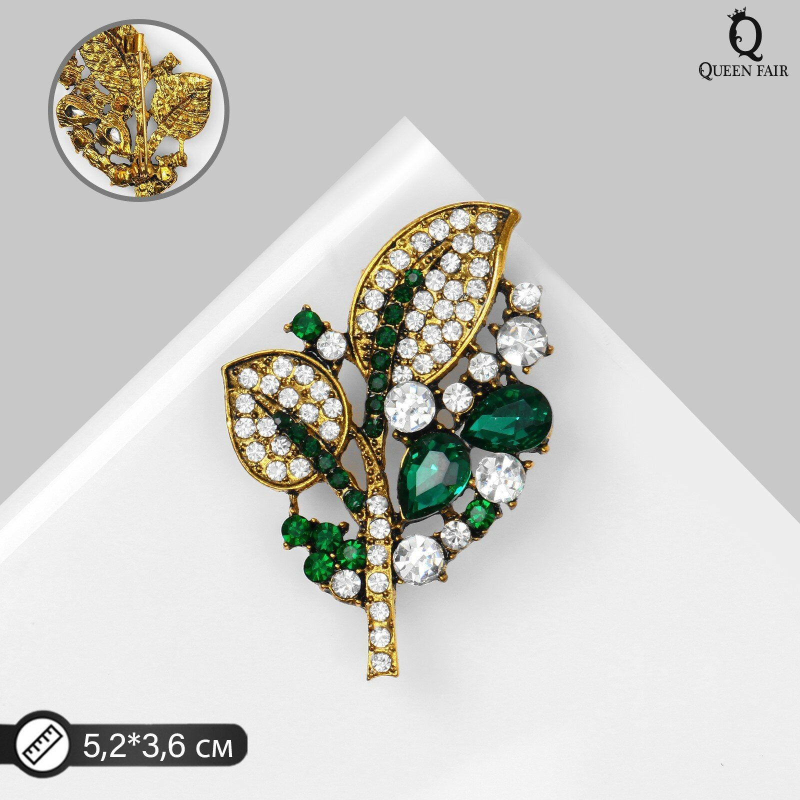 Брошь, стекло, стразы