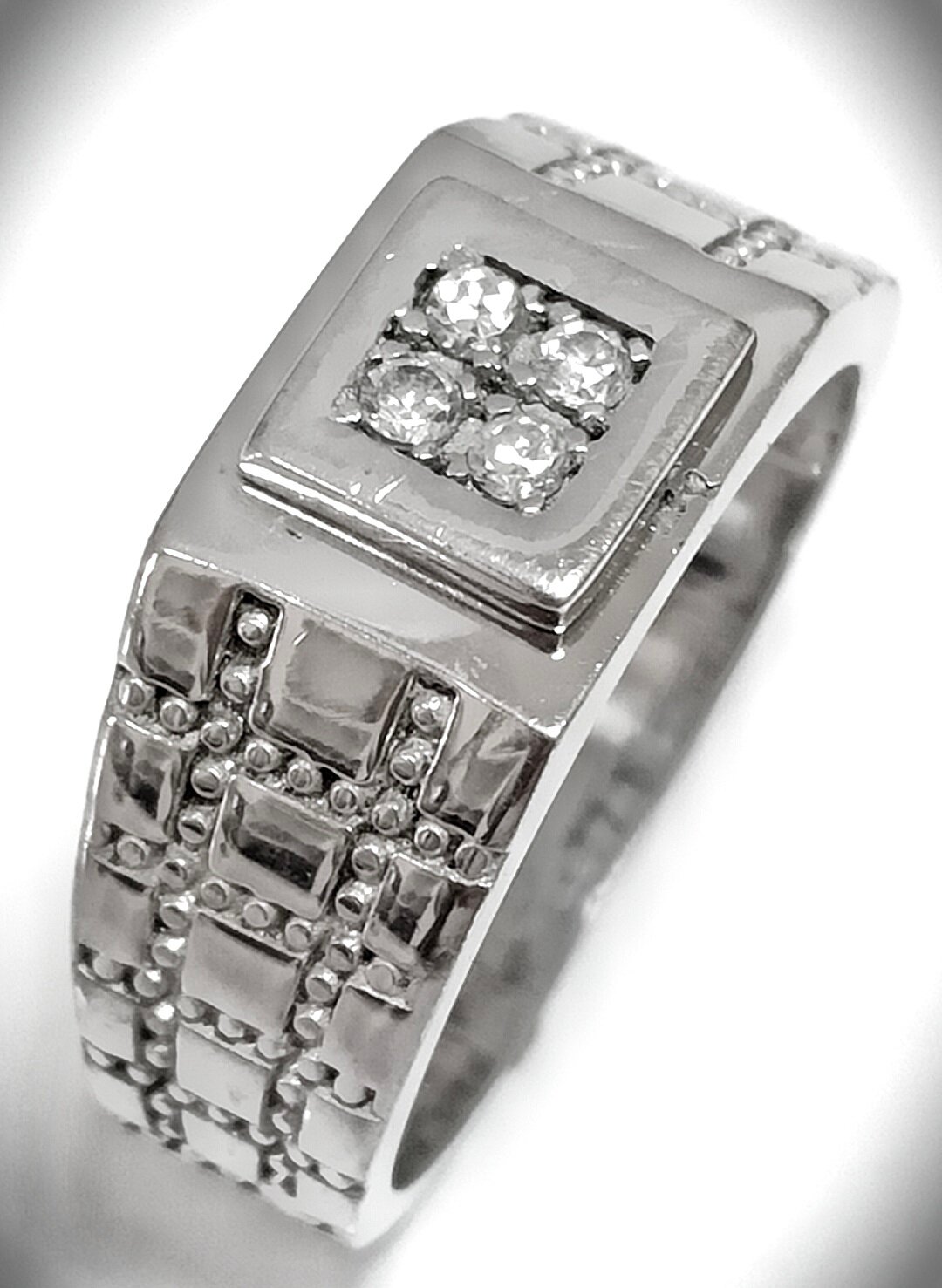 Печатка, серебро, 925 проба, родирование, фианит