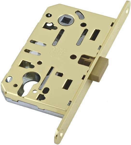 Замок межкомнатный магнитный под цилиндр MEDIANA POLARIS с ответной планкой (латунь), арт. B06103.50.03.567