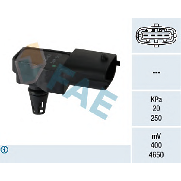 FAE 15097 (2P0906051 / 3R239F479AA / 500351377) датчик давления воздуха Fiat (Фиат) ducato