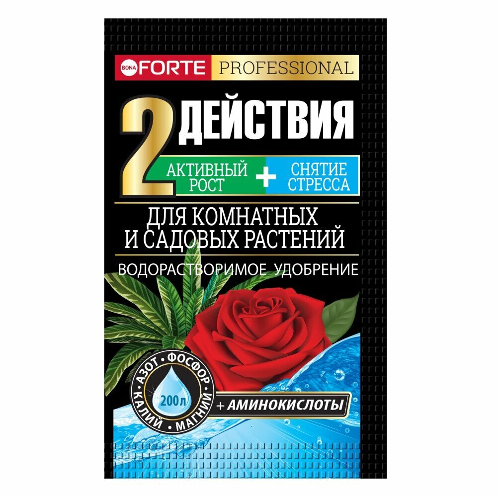 Удобрение минеральное для комнатных и садовых растений Bona Forte 100 г