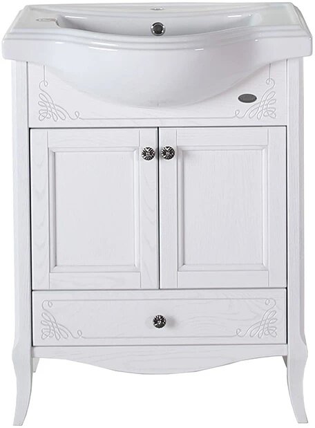 Тумба белый серебряная патина 63,2 см ASB-Woodline Салерно 9695 БС