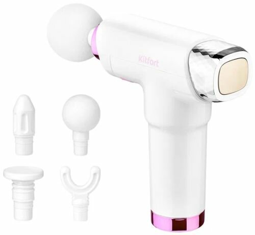 Перкуссионный массажер Kitfort КТ-2922 белый, Мощность 50 Вт