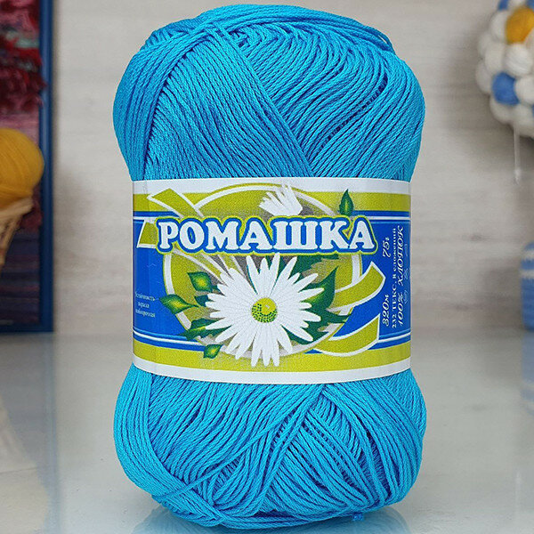Пряжа ПНК им. Кирова ромашка 3010 бирюза (4 мотка)