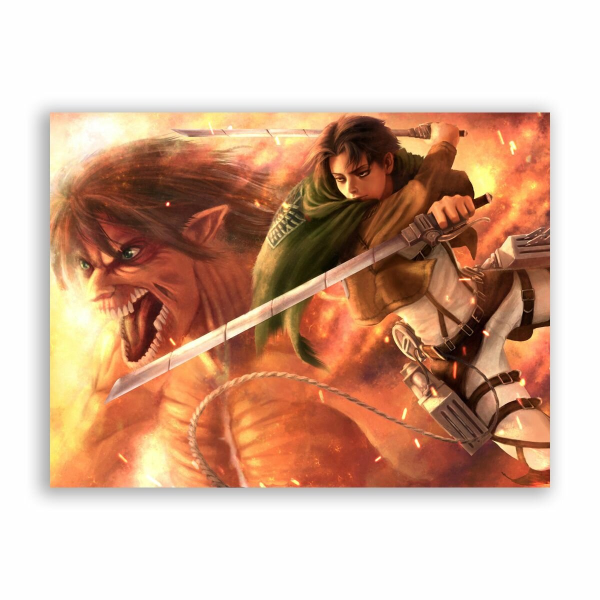 Постер, плакат на бумаге / Атака Титанов: Звероподобный Титан / Размер 30 x 40 см