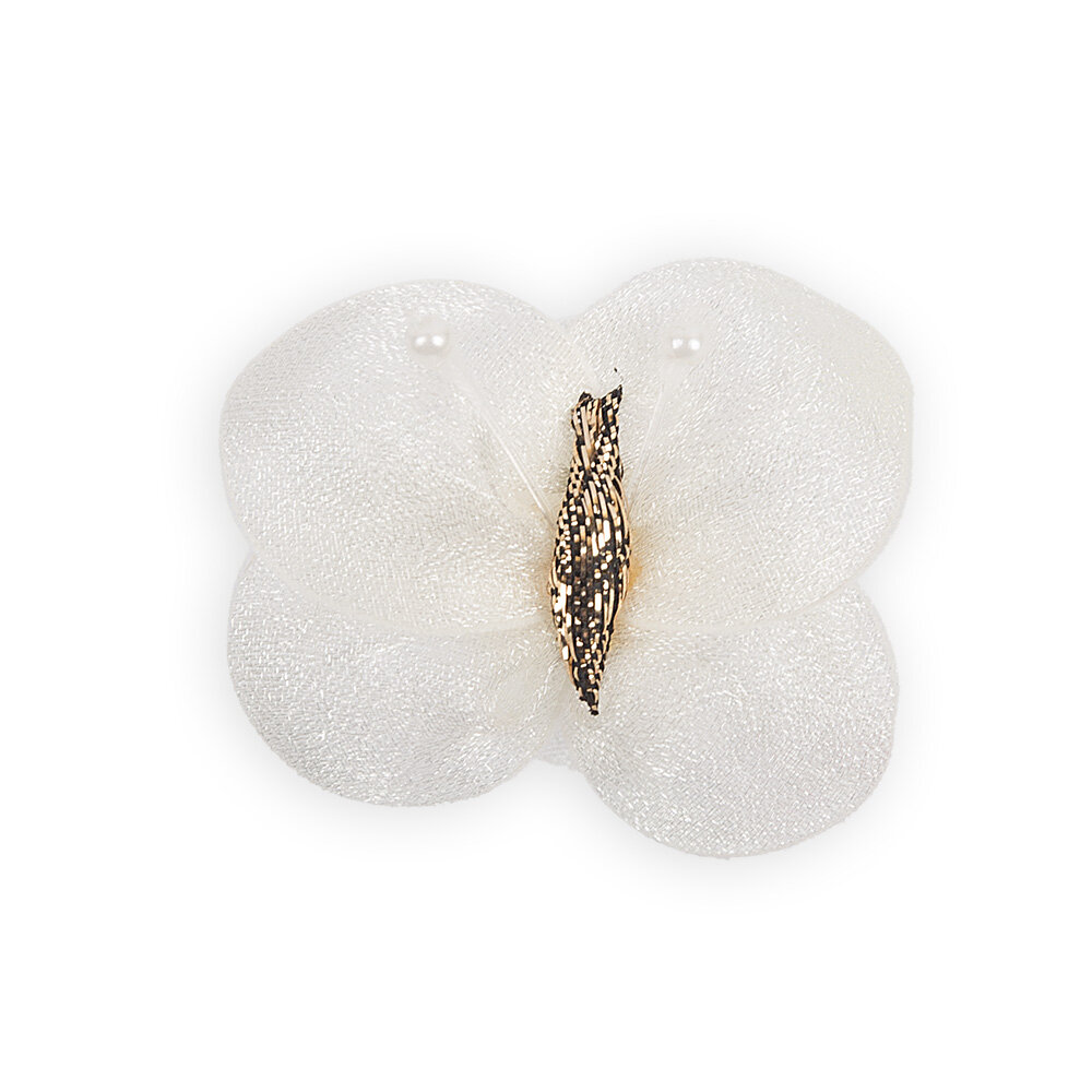 BLITZ 24 Бабочка капрон №27 крем декоративная бабочка для одежды обуви и аксессуаров