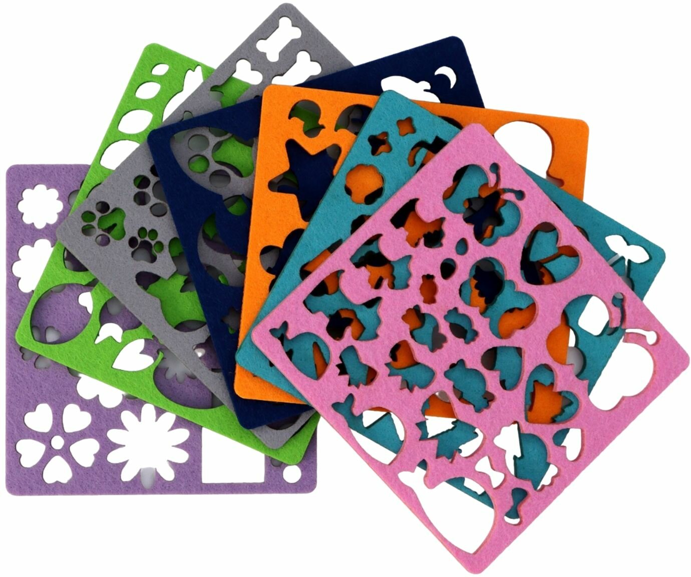 Набор трафаретов для валяния из шерсти, рукоделия и творчества 16 х 16 см, 7 шт