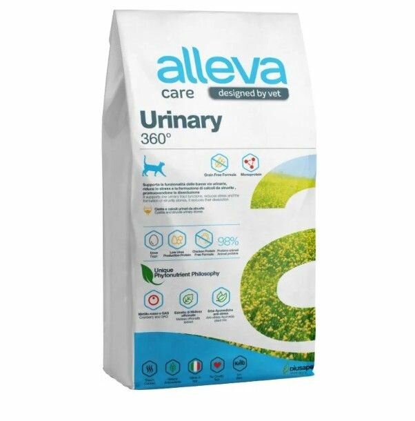 Сухой корм ALLEVA CARE CAT ADULT URINARY 360 для кошек при мочекаменной болезни, с яйцом, 5 кг
