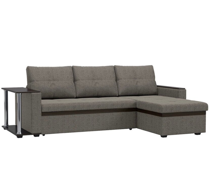 Диван угловой DiHall "Атланта Кантри", со столиком, раскладной, цвет графит