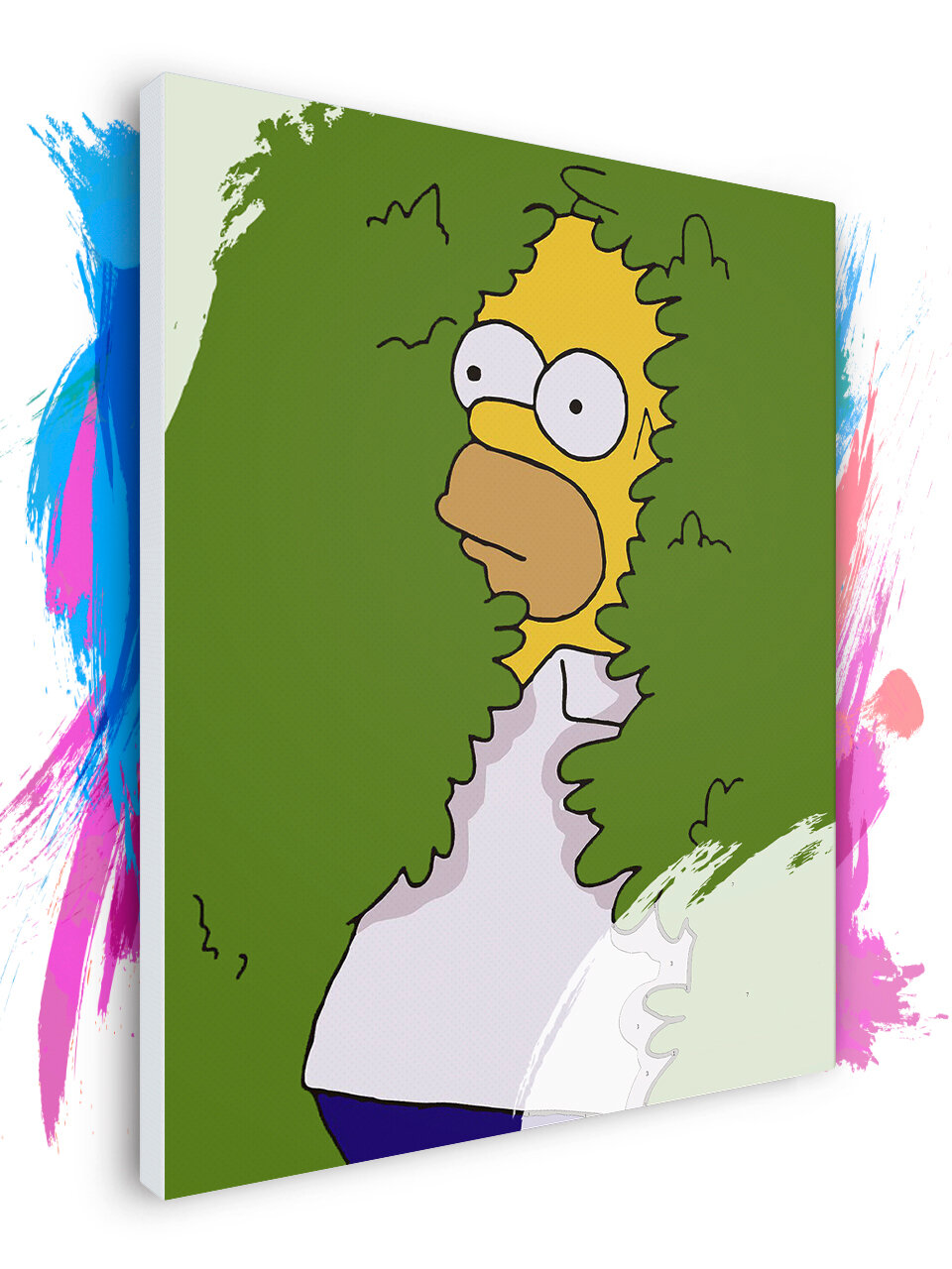 Картина по номерам на холсте Симпсоны - Гомер в кустах, 30 х 40 см