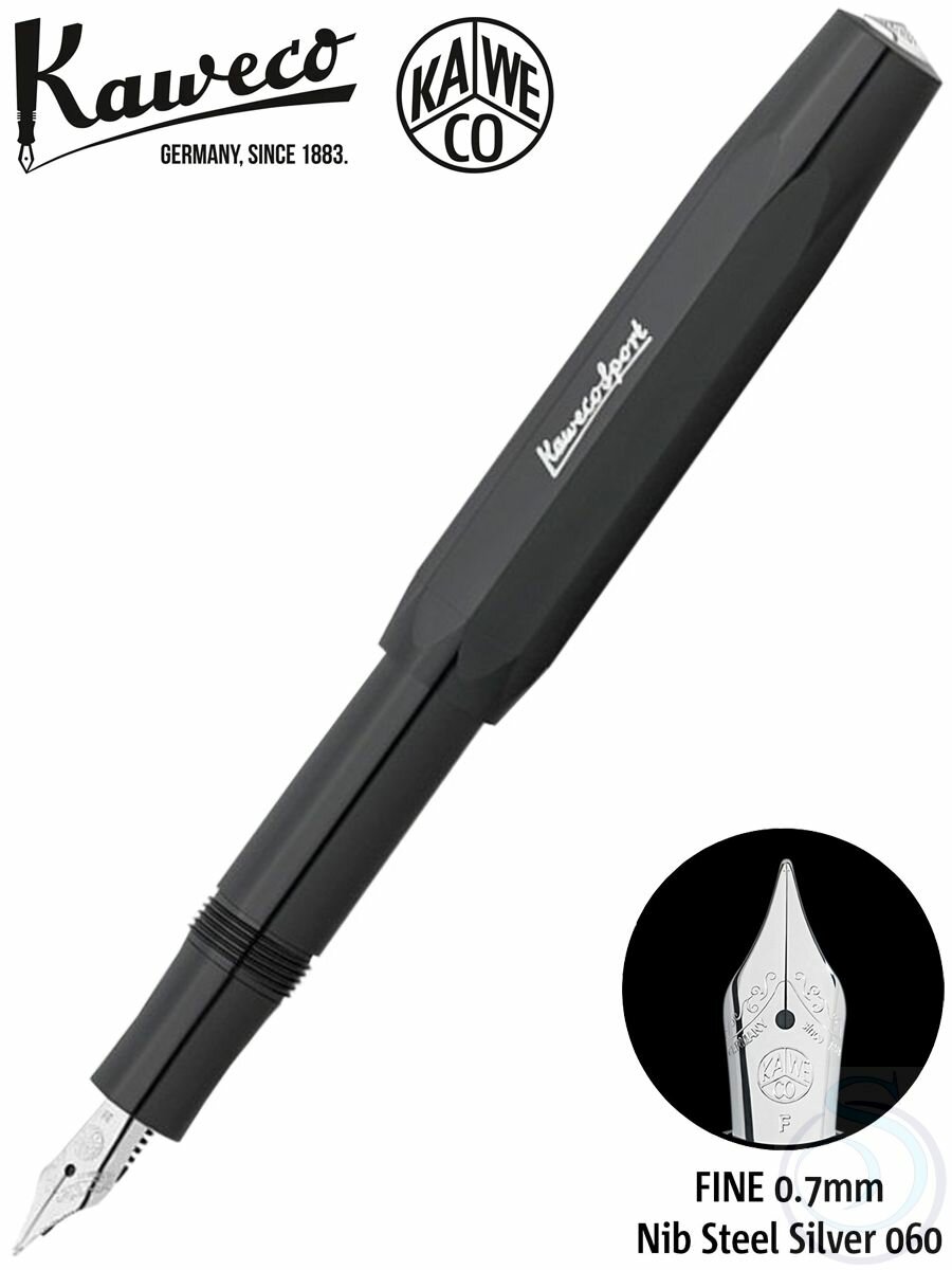 Перьевая ручка Kaweco SKYLINE SPORT Black (10000767) F 0.7 мм, черный корпус