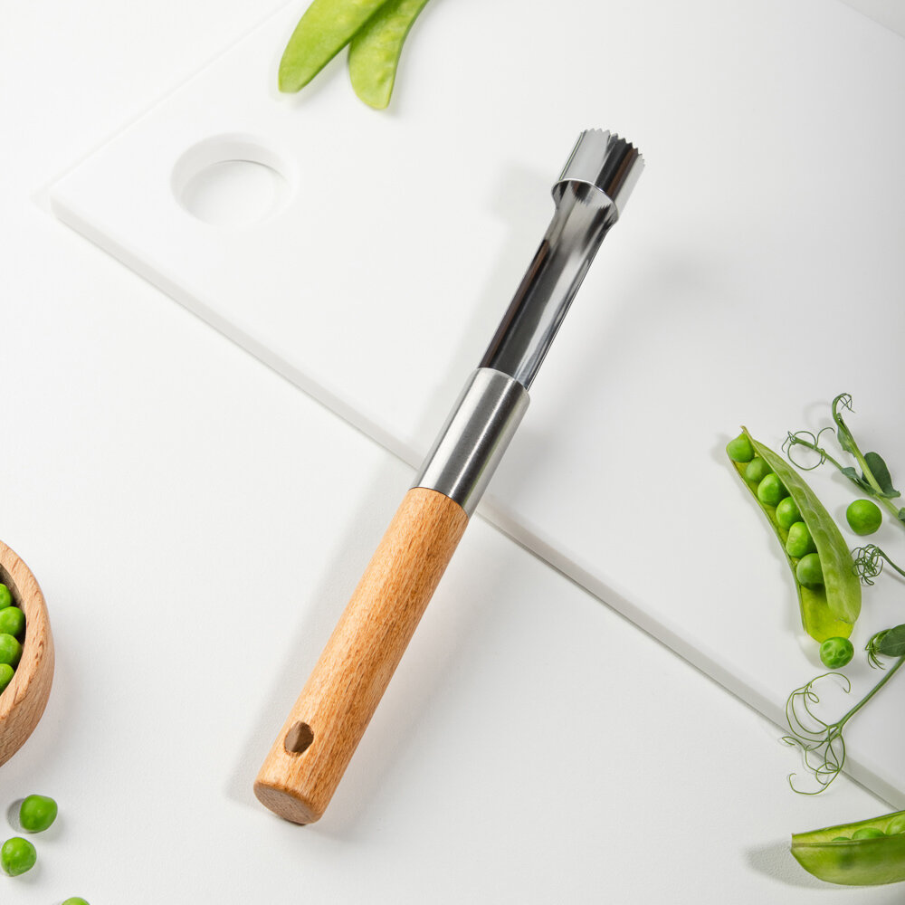 Нож для удаления сердцевины Satoshi Kitchenware Эко, нержавеющая сталь, дерево, коричневый