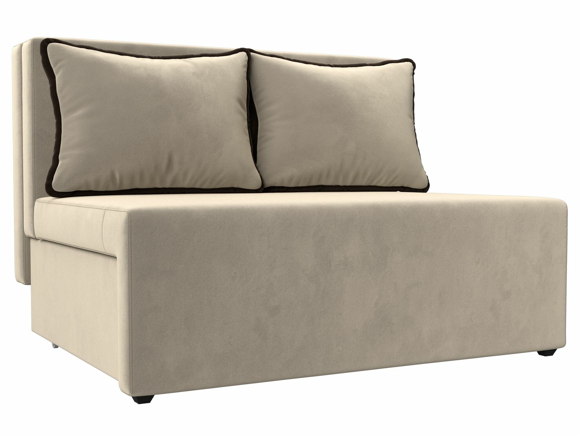 Диван прямой Лагуна, микровельвет, механизм выкатной, бежевый, 110x94x80см. Хит Диванов