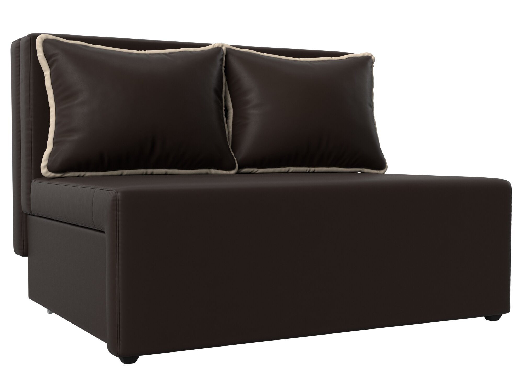 Диван прямой Лагуна, экокожа, механизм выкатной, коричневый, 110x94x80см. Хит Диванов