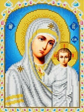 Набор для вышивания Каролинка #КБИН(Ч) 4023/3 Казанская Богородица, Вышивка бисером, 18.5 х 24.5 см