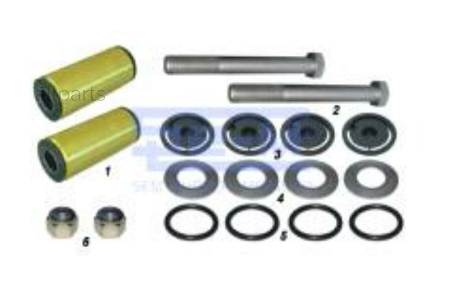 SE-M 8977 р/к пальца рессоры !(мпр) с/б 2шт.+упл. кольца 4шт.+шайбы 4шт.+крышки4шт.+гайки2шт.+болт \RVI